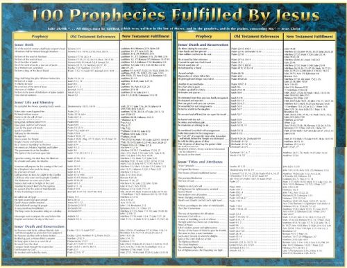 100 Prophecies Fulfilled by Jesus - laminated chart | Ambassador ...