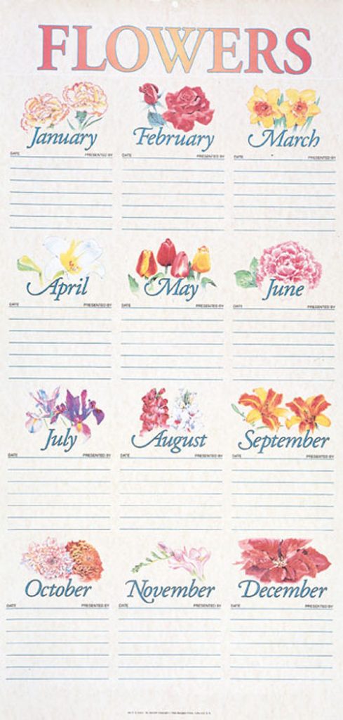 Flower sign-up chart | Ambassador Publications Store
